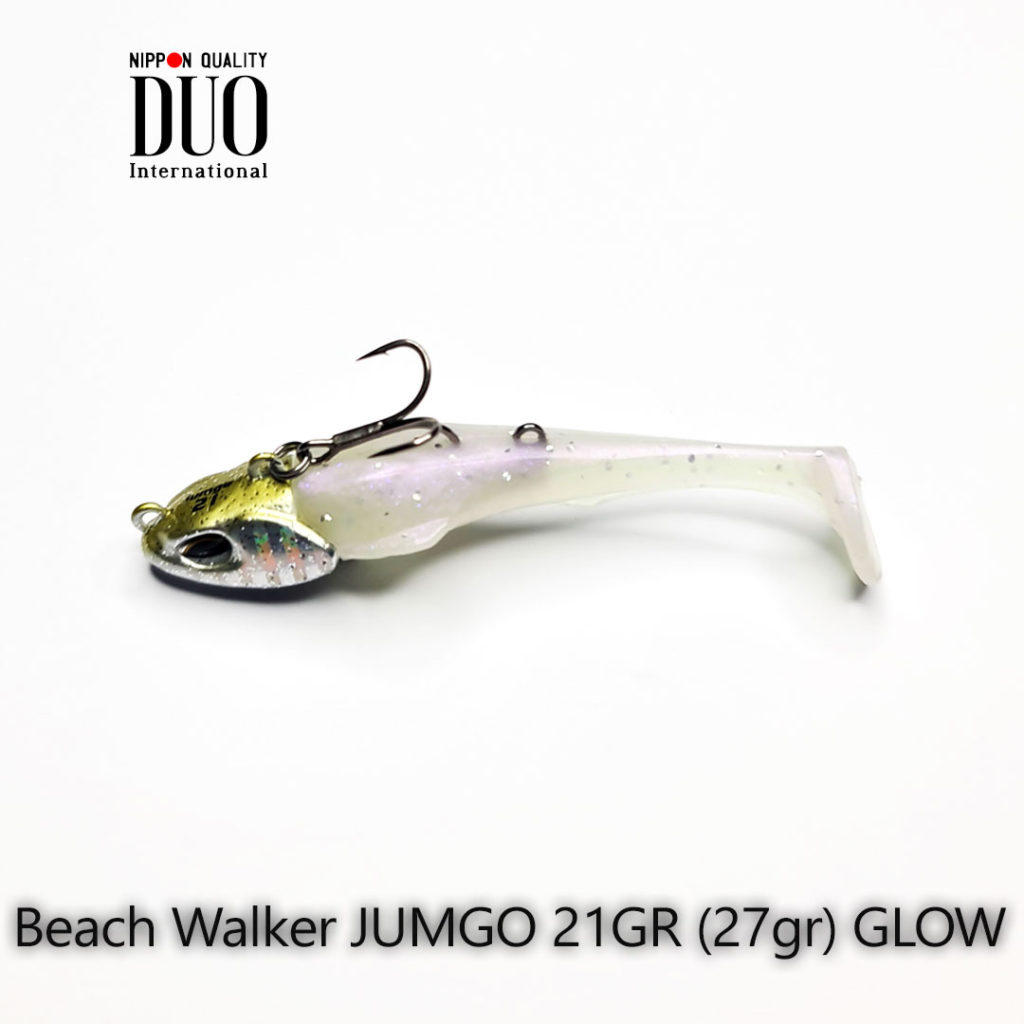 דמוי סיליקון פרימיום Duo Beach Walker JUMGO 21GR (27gr) White GLOW - fishing addicts