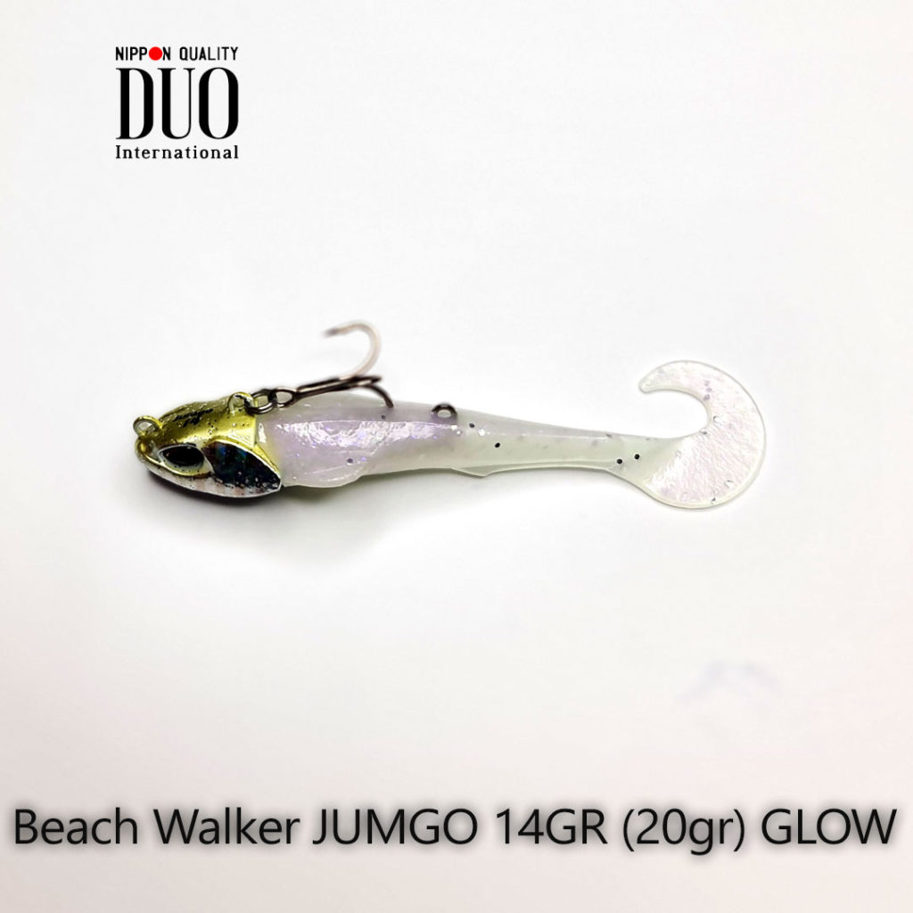 דמוי סיליקון פרימיום Duo Beach Walker JUMGO Long Tail 14GR (20gr) white GLOW - fishing addicts