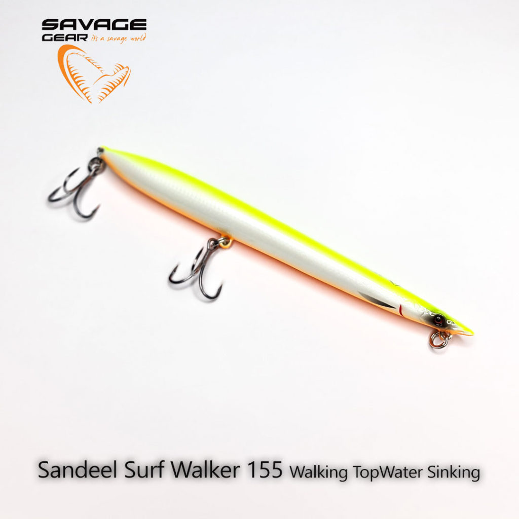 סבאג' גיר Savage Gear Sandeel Surf Walker 155 white yellow - fishing addicts