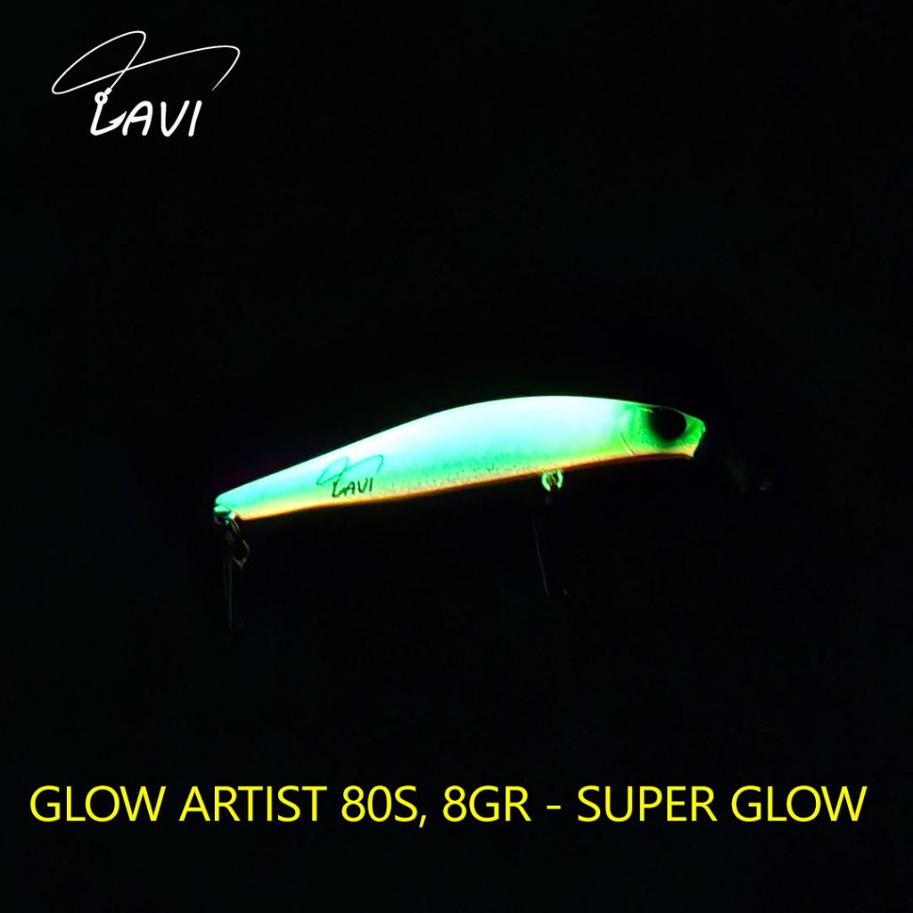 LAVI GLOW ARTIST MINNOW 80S, 8GR SUPER GLOW - fishing addicts